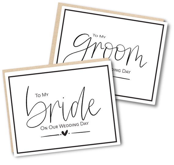 Printable Bride and Groom Cards Card for Wedding Congrats | Etsy