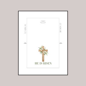 Printable Easter Card, He is Risen, Christian Easter Card, Blank Inside ...