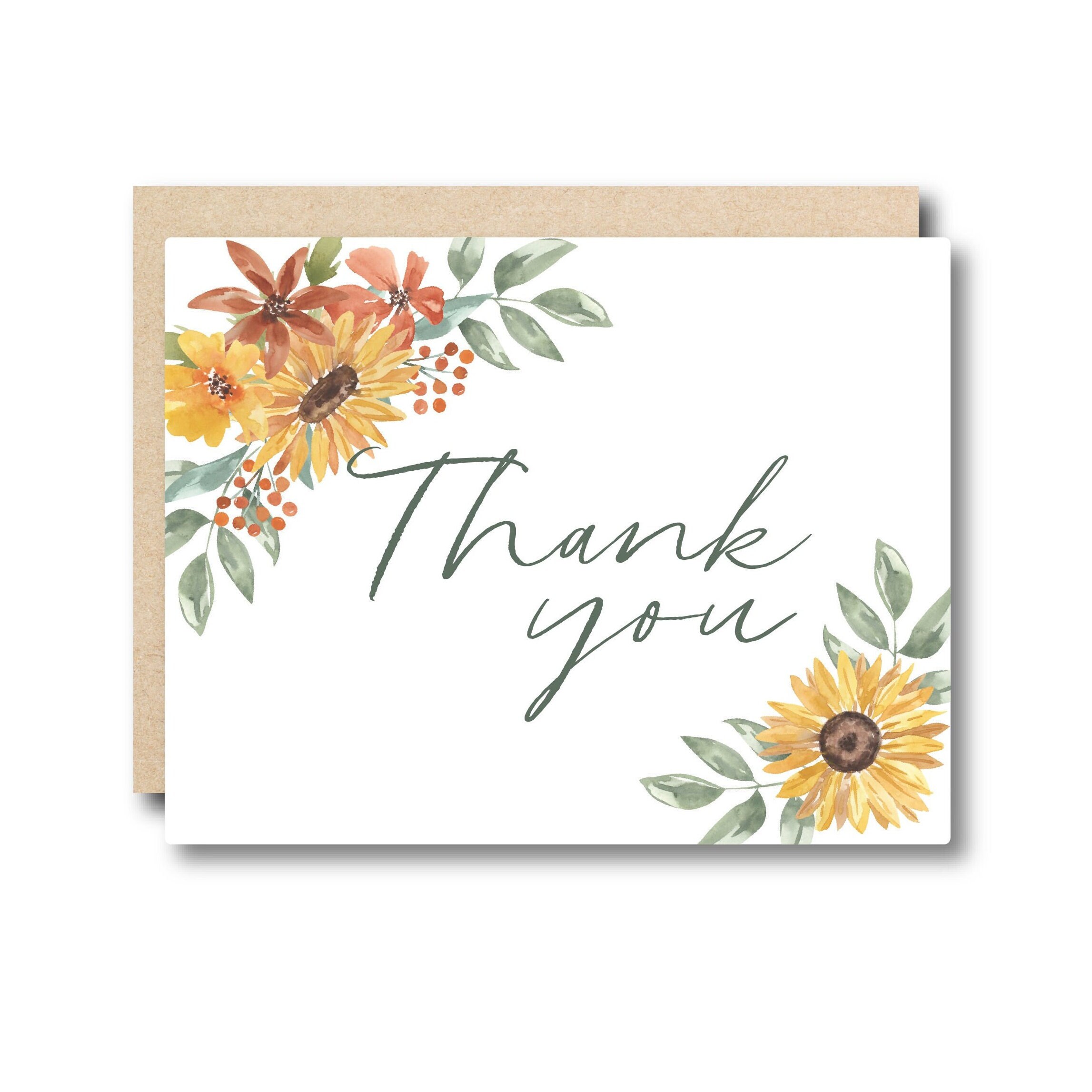 Printable Thank You Card Fall Thank You Card - Etsy