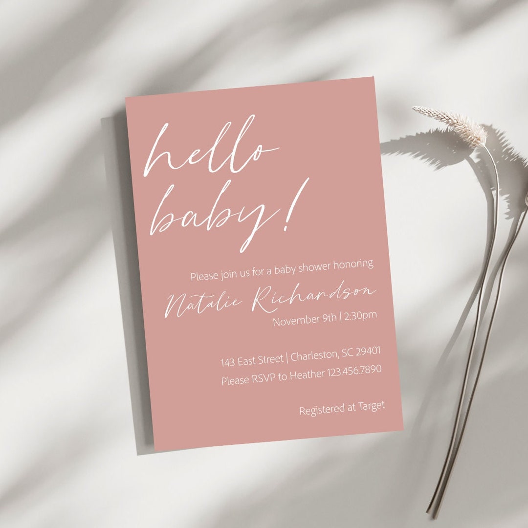 Editable Baby Shower Invitation, Hello Baby, Custom Invitation, Digital ...