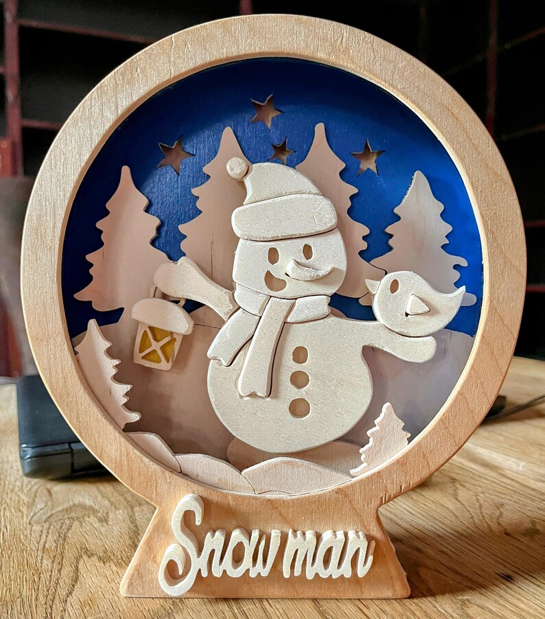 Shadow Box Snowman Scroll Saw Template PDF | DIY With Instructional ...