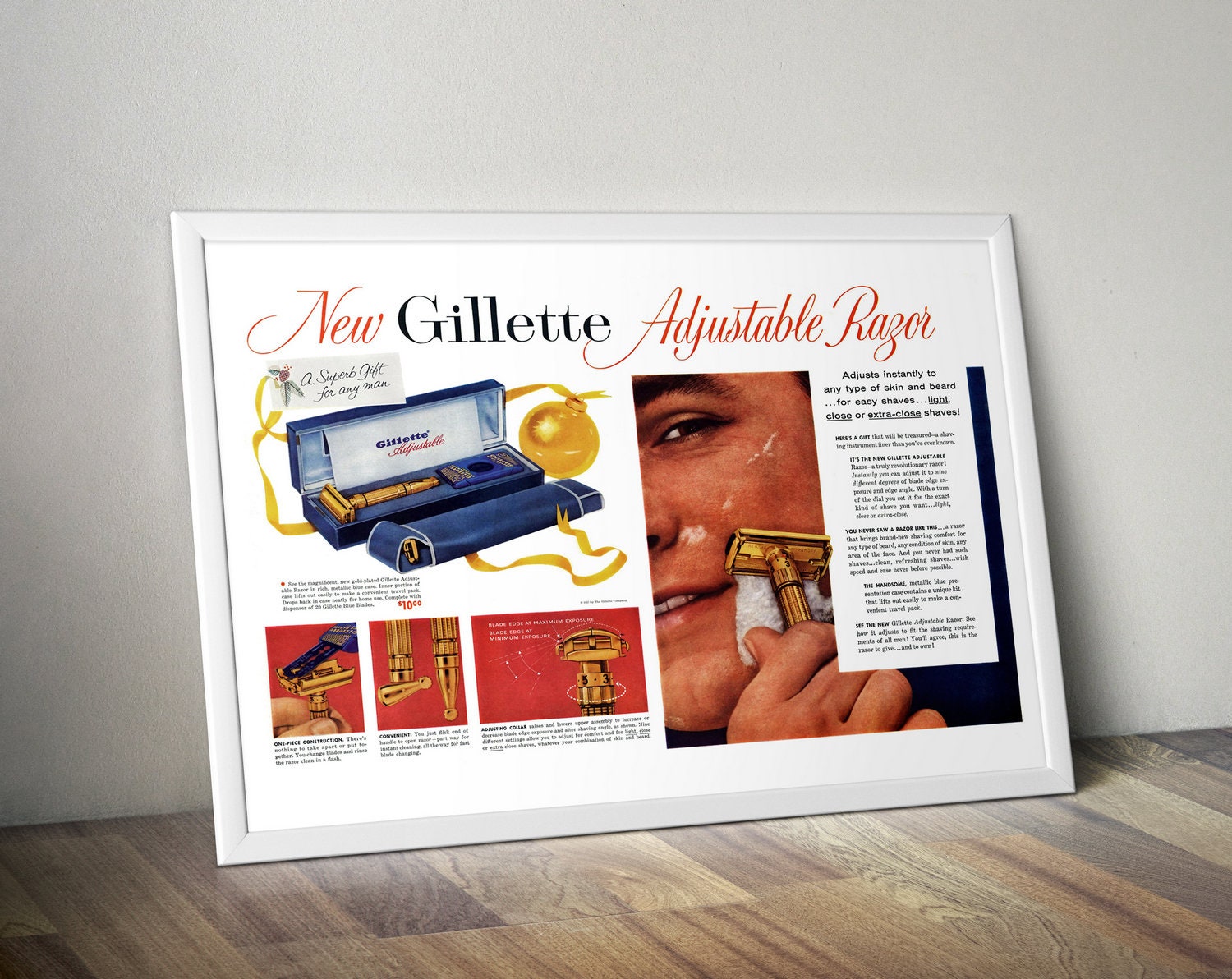 Gillette Toggle Adjustable Safety Razor Christmas Magazine Ad - Etsy UK