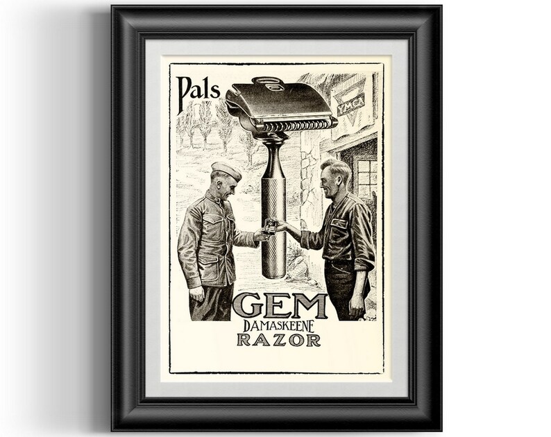 Gem Damaskeene Vintage Razor Poster Art Print Ideal for Barber - Etsy