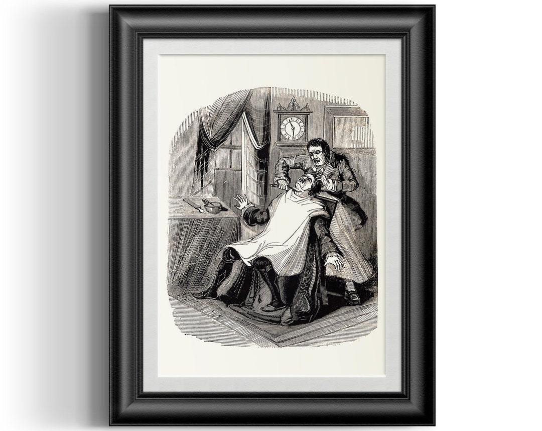 Demon Barber Illustration Print From Vintage 19th Century Book, Perfect ...