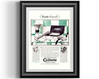 Gillette Toggle Safety Razor Vintage Advert Poster Print - Etsy