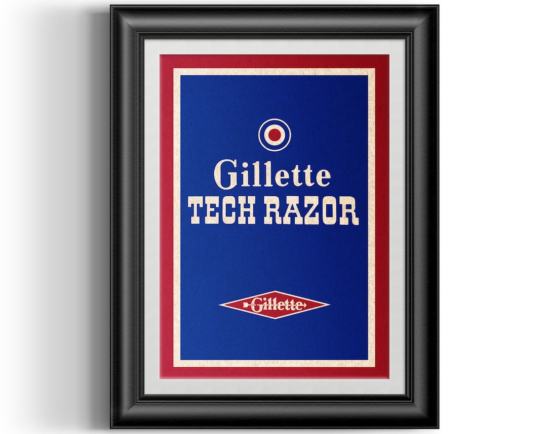 Gillette Tech Razor Poster Print Professionally Remastered Barbershop ...