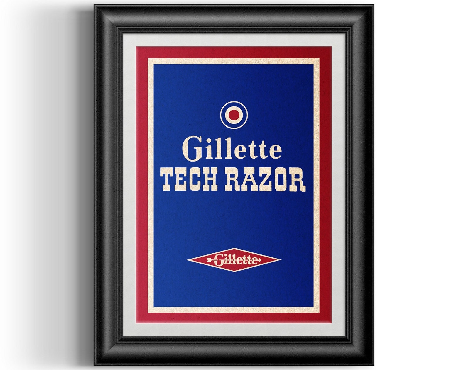 Gillette Tech Razor Poster Print Professionally Remastered Barbershop ...