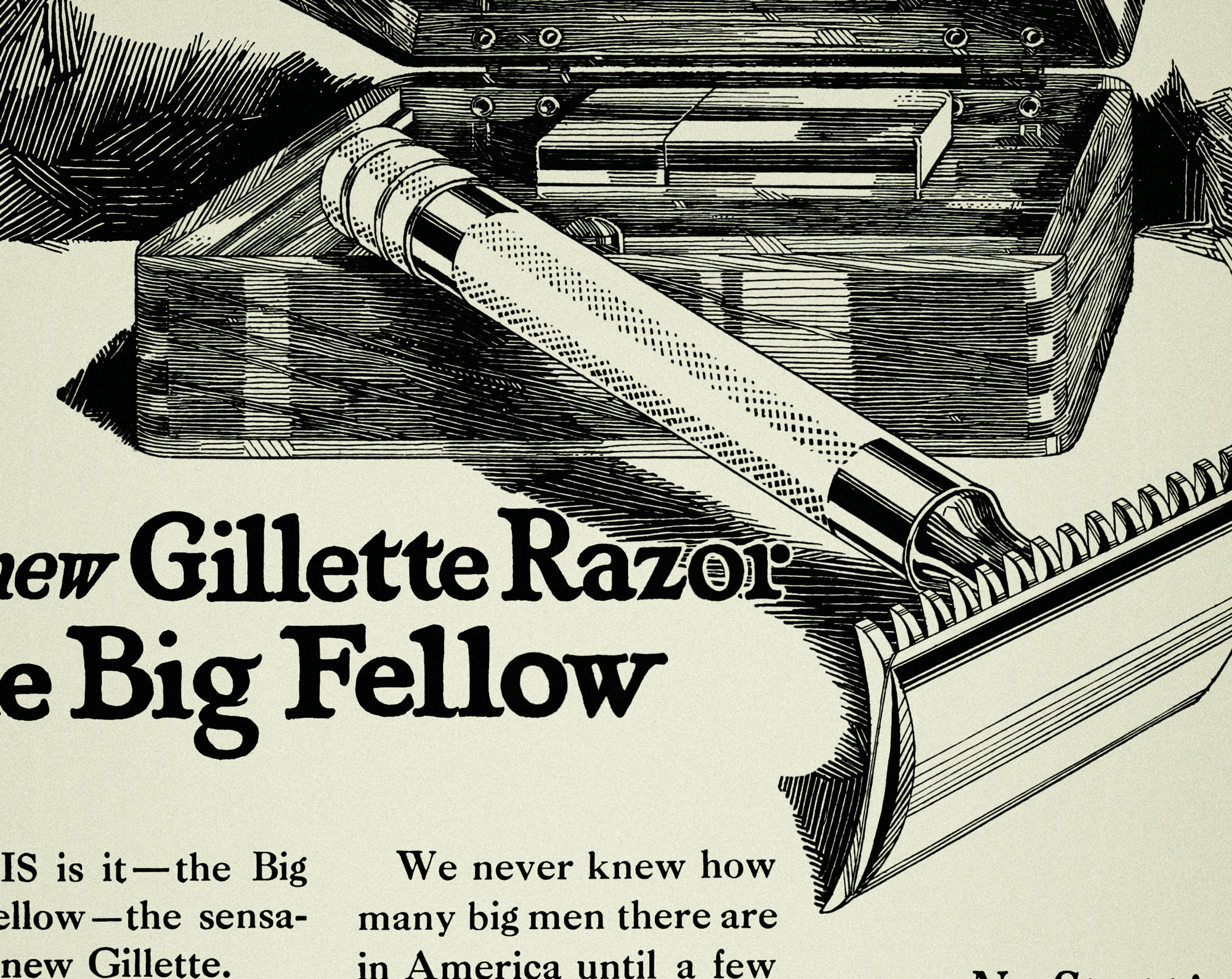 1920s Gillette New Improved Big Fellow Safety Razor Newspaper ...