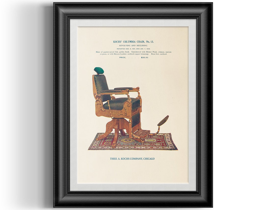 Art Nouveau Barber Chair Wall Art Poster Print, Reproduction Print From ...