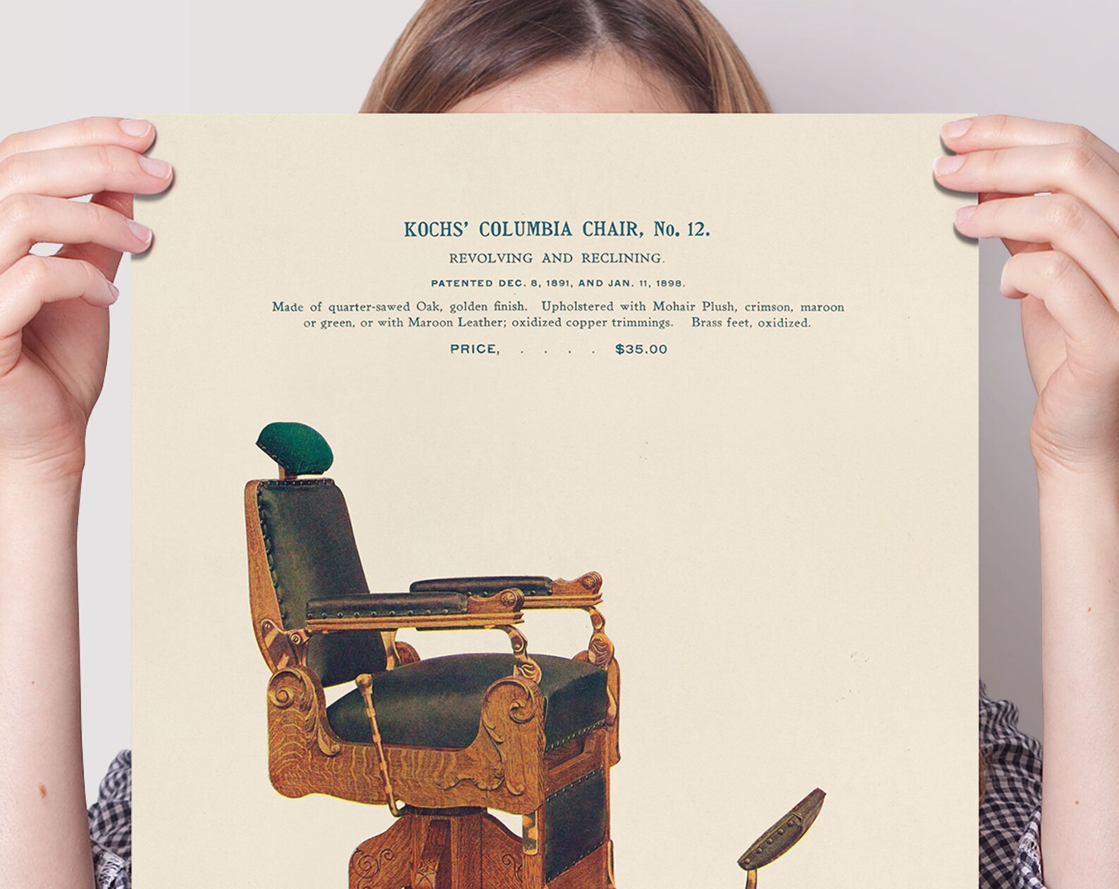 Art Nouveau Barber Chair Wall Art Poster Print, Reproduction Print From ...