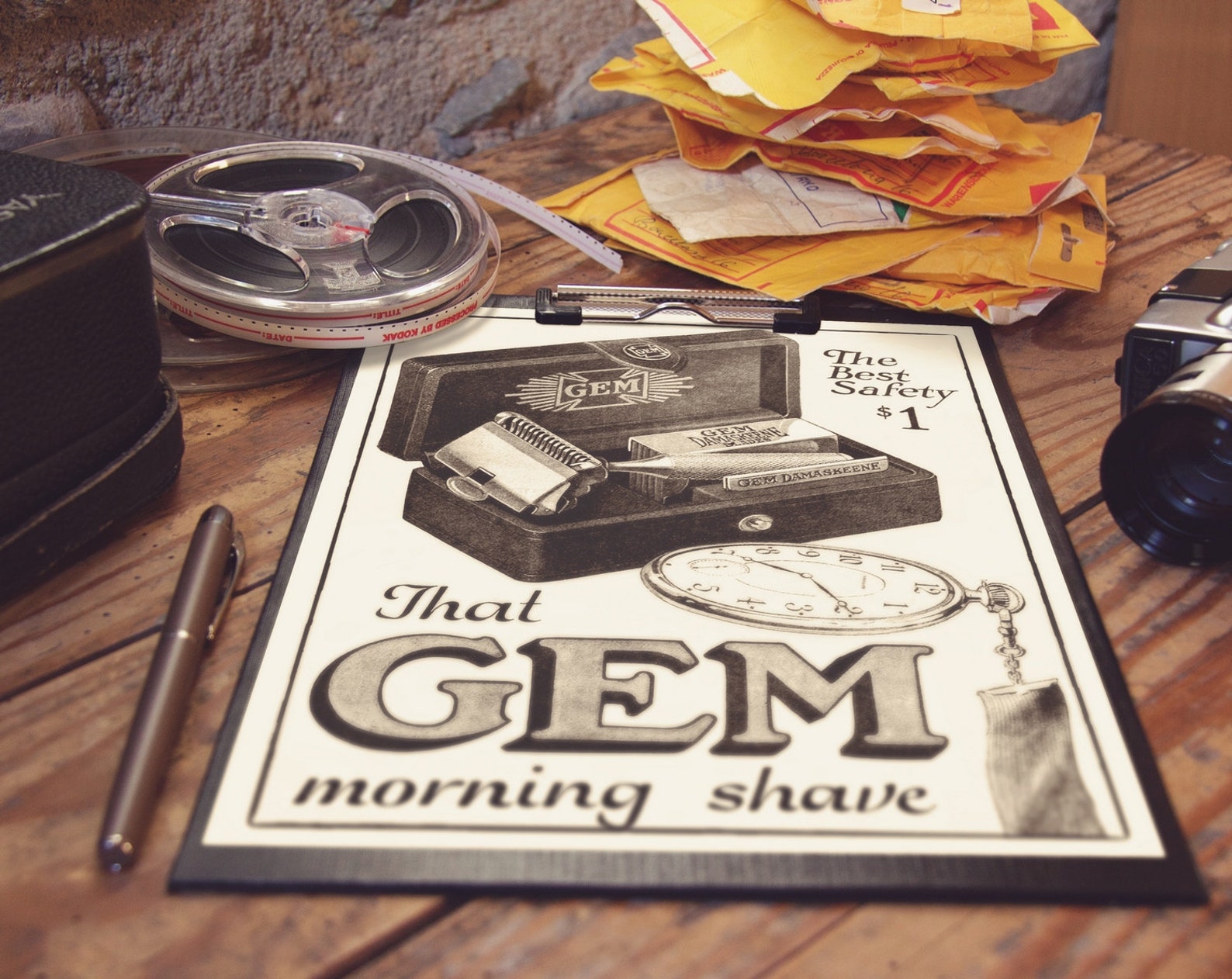 Gem Damaskeene Retro Single Edge Razor Advert Art Print - Etsy