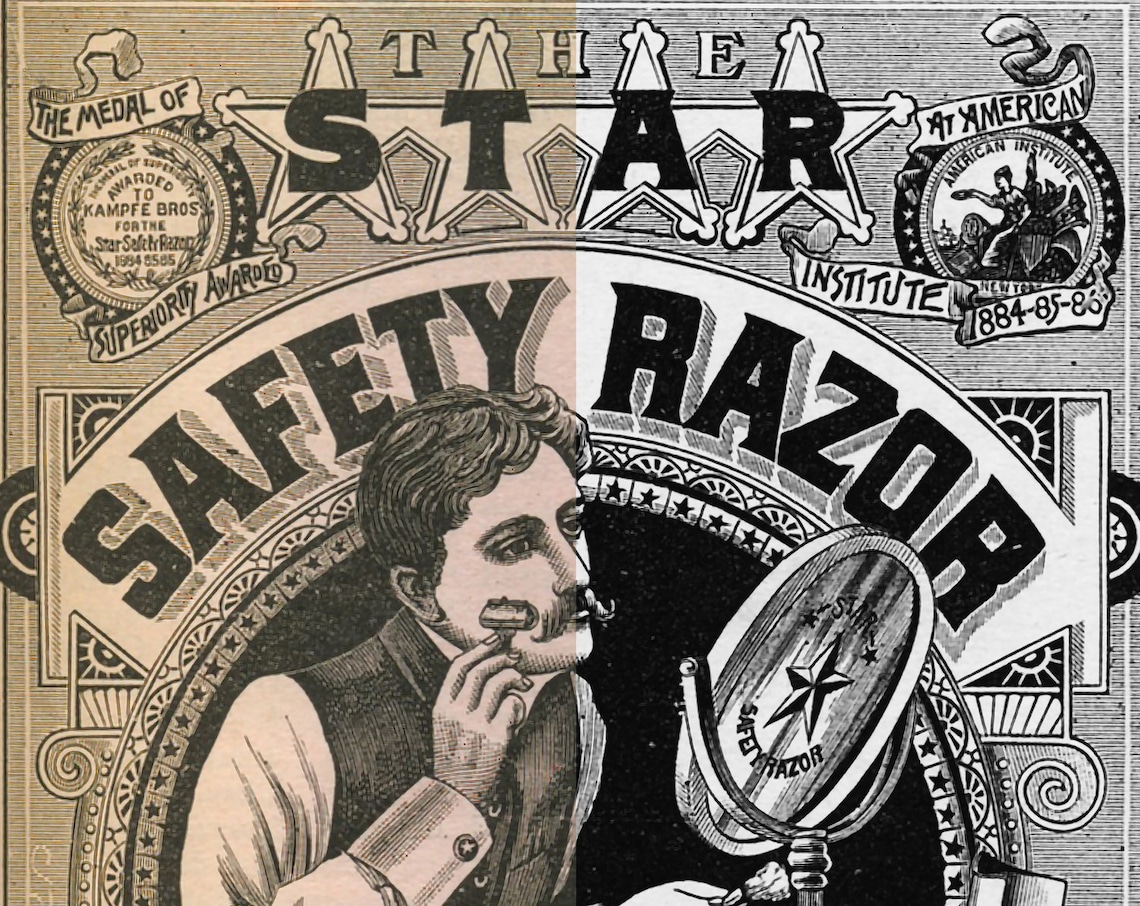 Kampfe Bros Star Safety Razor poster print remastered and | Etsy