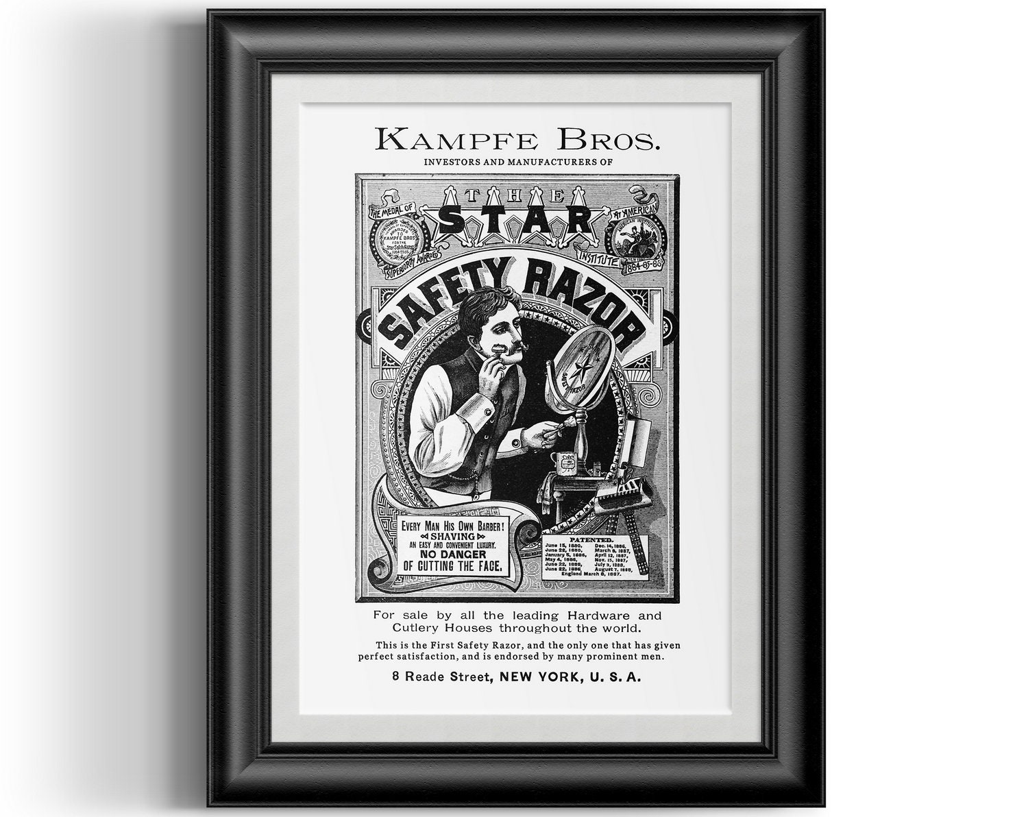 Kampfe Bros Star Safety Razor Poster Print, Remastered and Cleaned ...