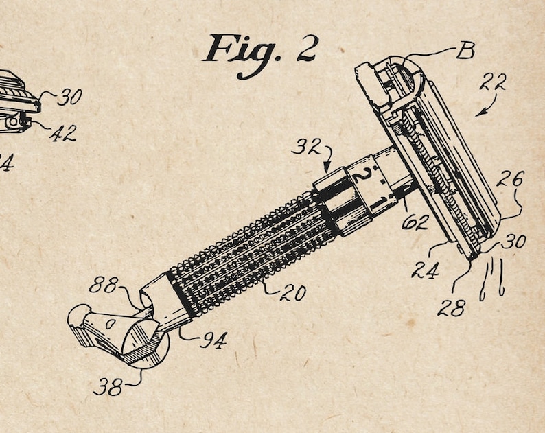 Gillette Toggle Adjustable Safety Razor Patent Print - Etsy