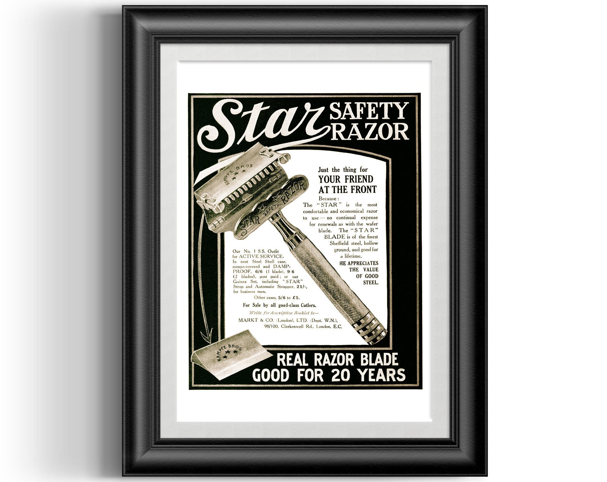 Star Safety Razor Lather Catcher Print Remastered and Cleaned | Etsy