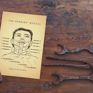 Straight Razor Face Shave Diagram From 1866 the Barbers Manual by A.B ...