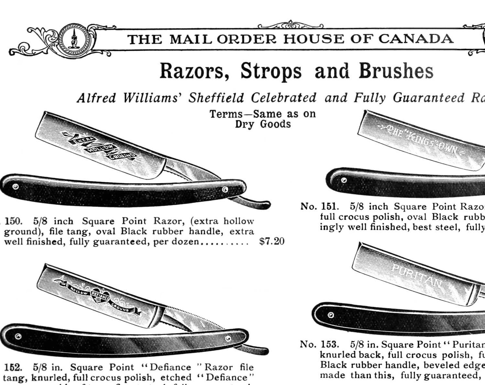 The Mail Order House of Canada Razors Strops and Brushes - Etsy