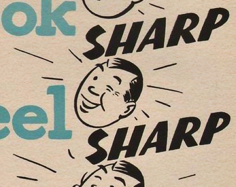 Look Sharp Feel Sharp Be Sharp Men Shaving Inspirational - Etsy UK