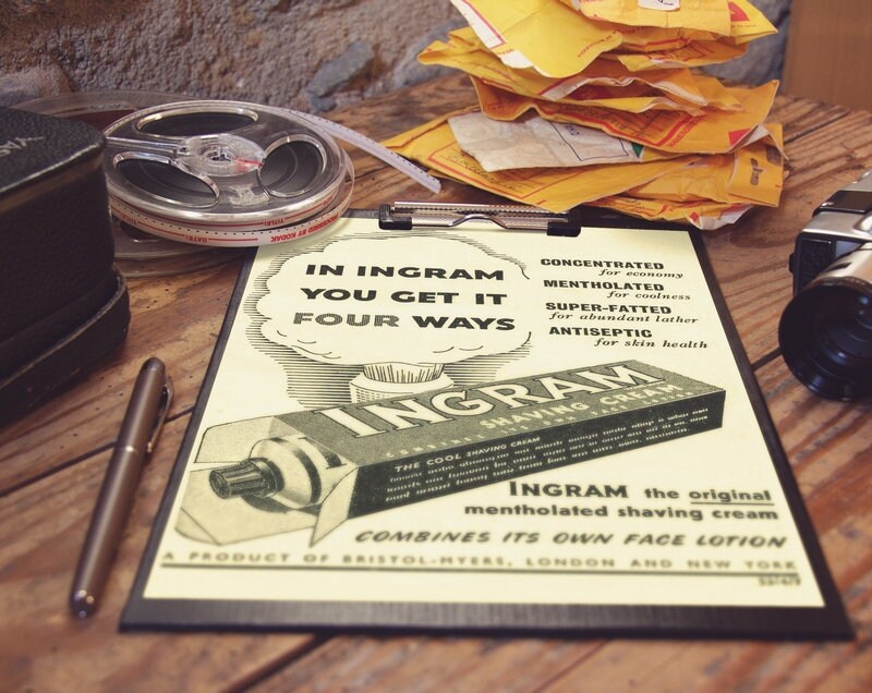 Ingram shaving cream advert poster print remastered barber | Etsy