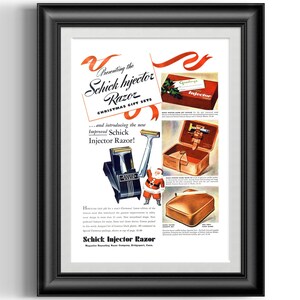 Schick Injector Type F Safety Razor Advert Print, Remastered and ...