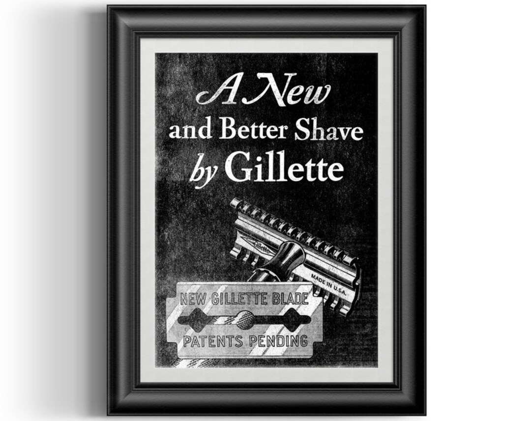 Gillette "new" Long Comb Razor and Blade Poster Print, Remastered and ...