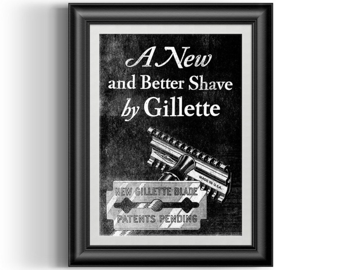 Gillette new Long Comb Razor and Blade Poster - Etsy