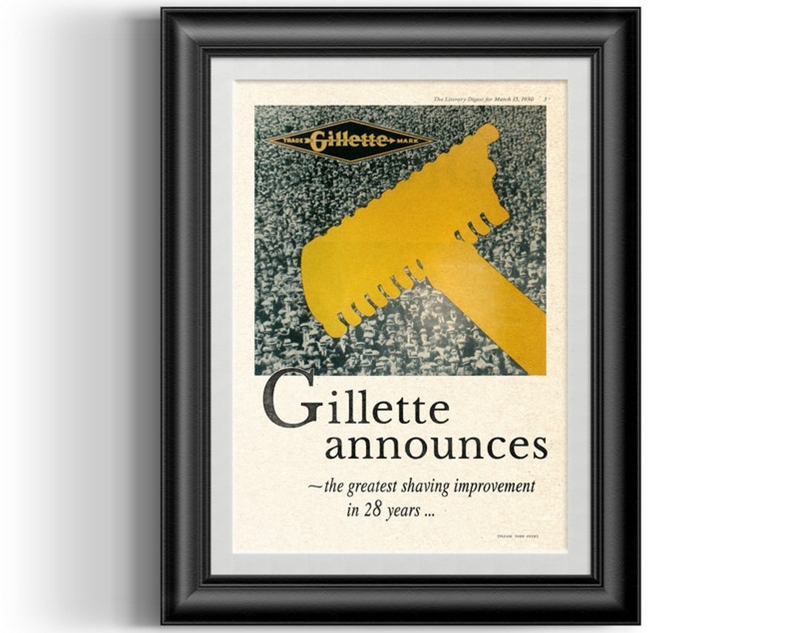 Vintage Gillette New Long Comb Razor Poster Print Remastered | Etsy