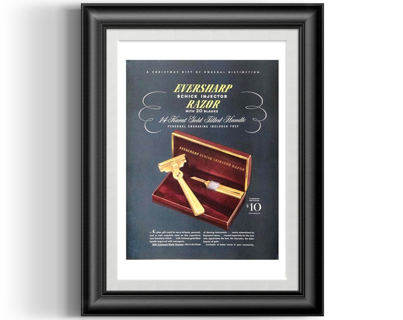 Vintage 1946 Gold Plated Eversharp Schick Injector Razor Christmas ...