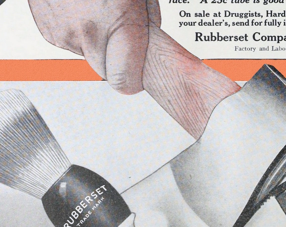 Rubberset Shaving Brush Magazine Advert Poster Print | Etsy