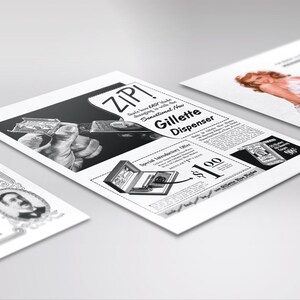 Vintage Gillette Blade Dispenser and Super-speed Razor Poster Print ...