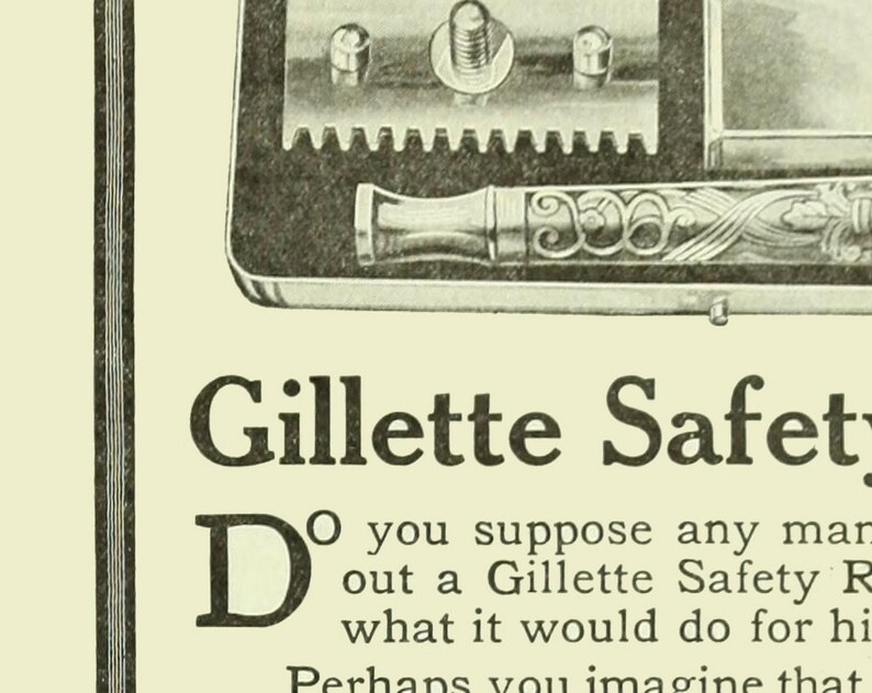 Gillette Old Type Pocket Edition Razor Magazine Advert Print - Etsy