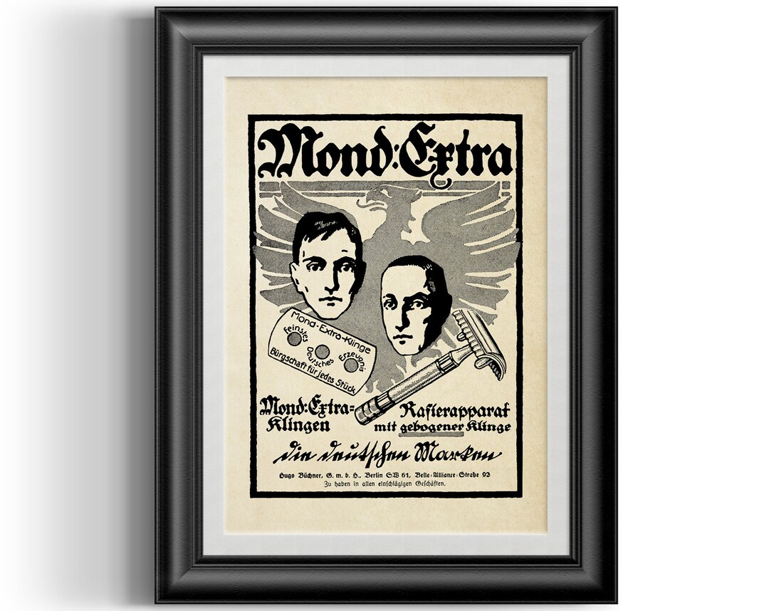 Vintage German Rotbart Mond Extra Rasierapparat Und Klinge Razor and ...