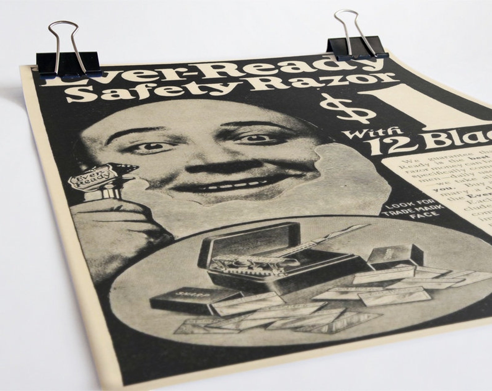 Vintage Ever Ready Lather Catcher Razor Ad Poster Print | Etsy