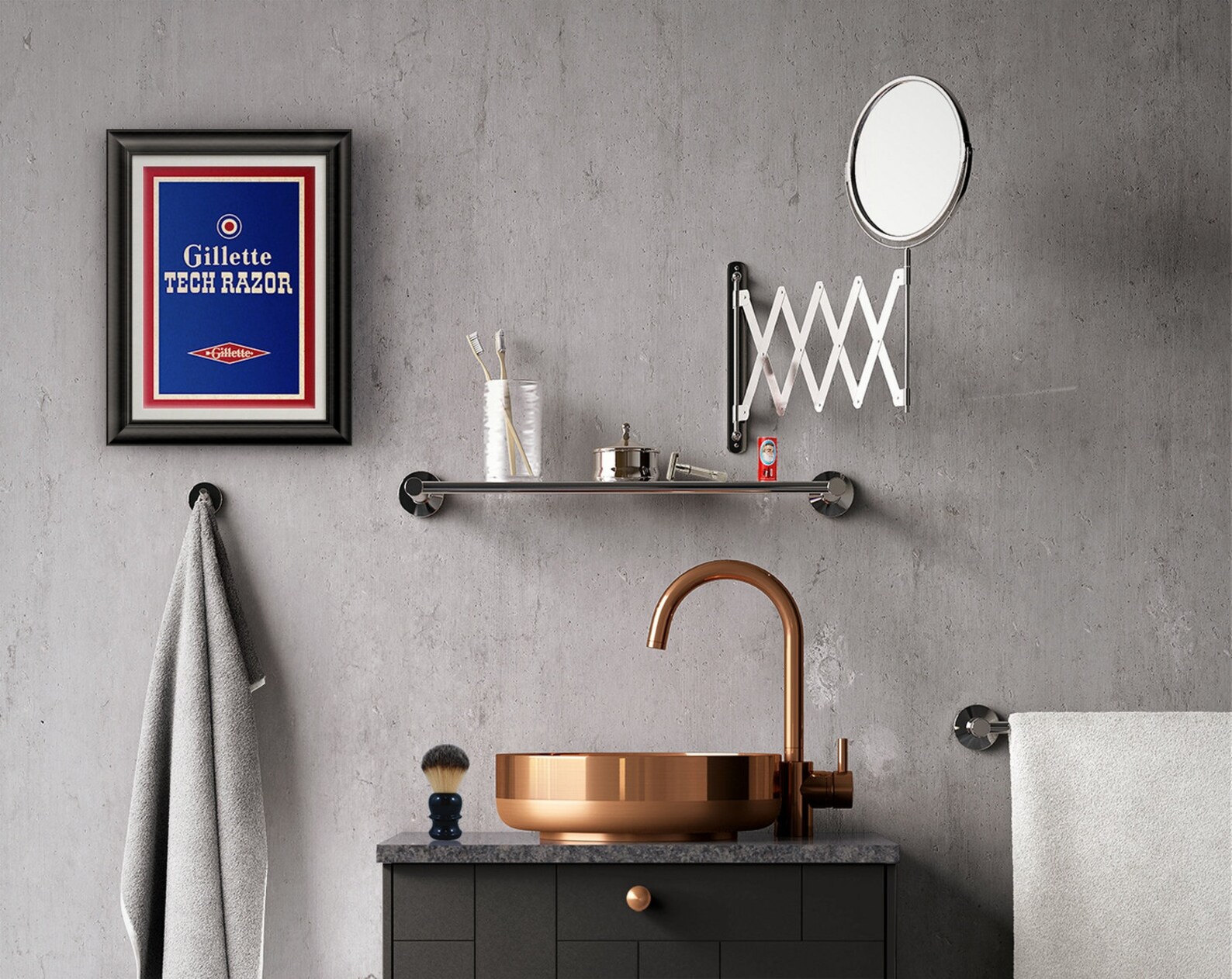 Gillette Tech Razor Poster Print Professionally Remastered Barbershop ...