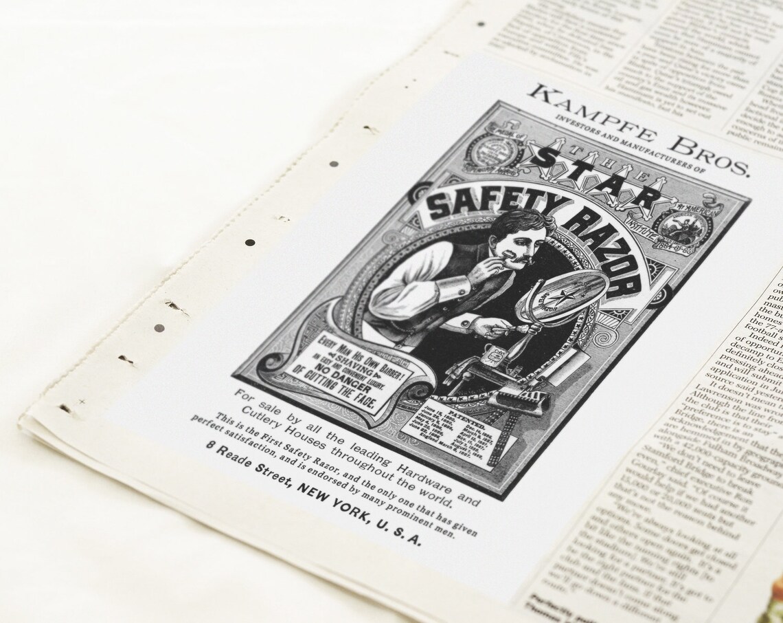 Kampfe Bros Star Safety Razor poster print remastered and | Etsy