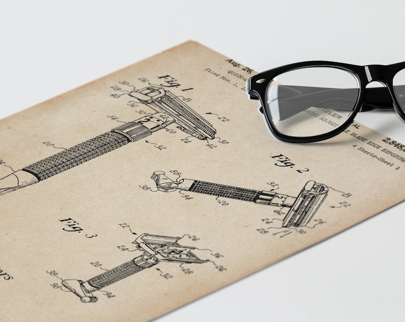 Gillette Toggle Adjustable Safety Razor Patent Print - Etsy