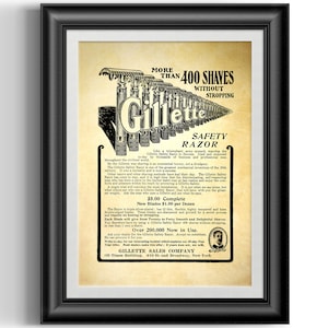 Gillette Double Ring Safety Razor Newspaper Ad Reproduction - Etsy