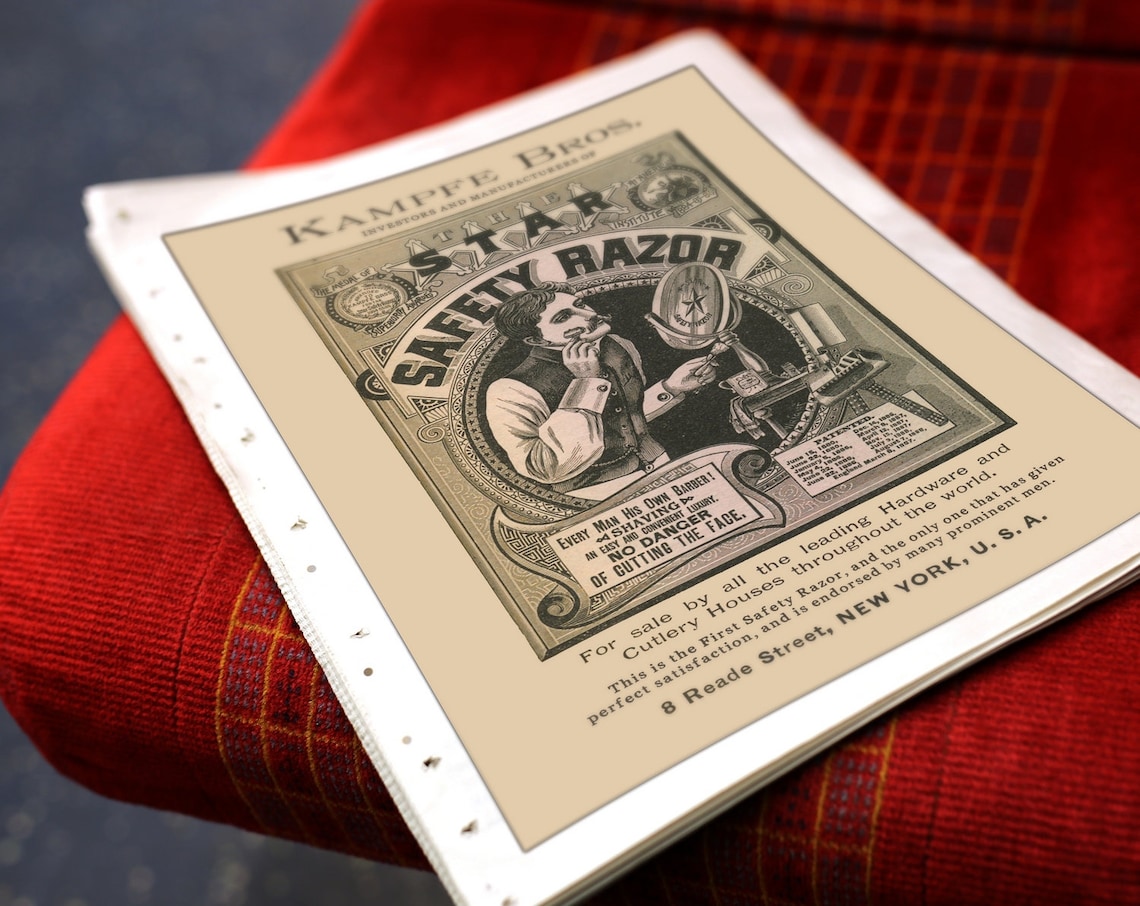 Kampfe Bros Star Safety Razor poster print remastered and | Etsy