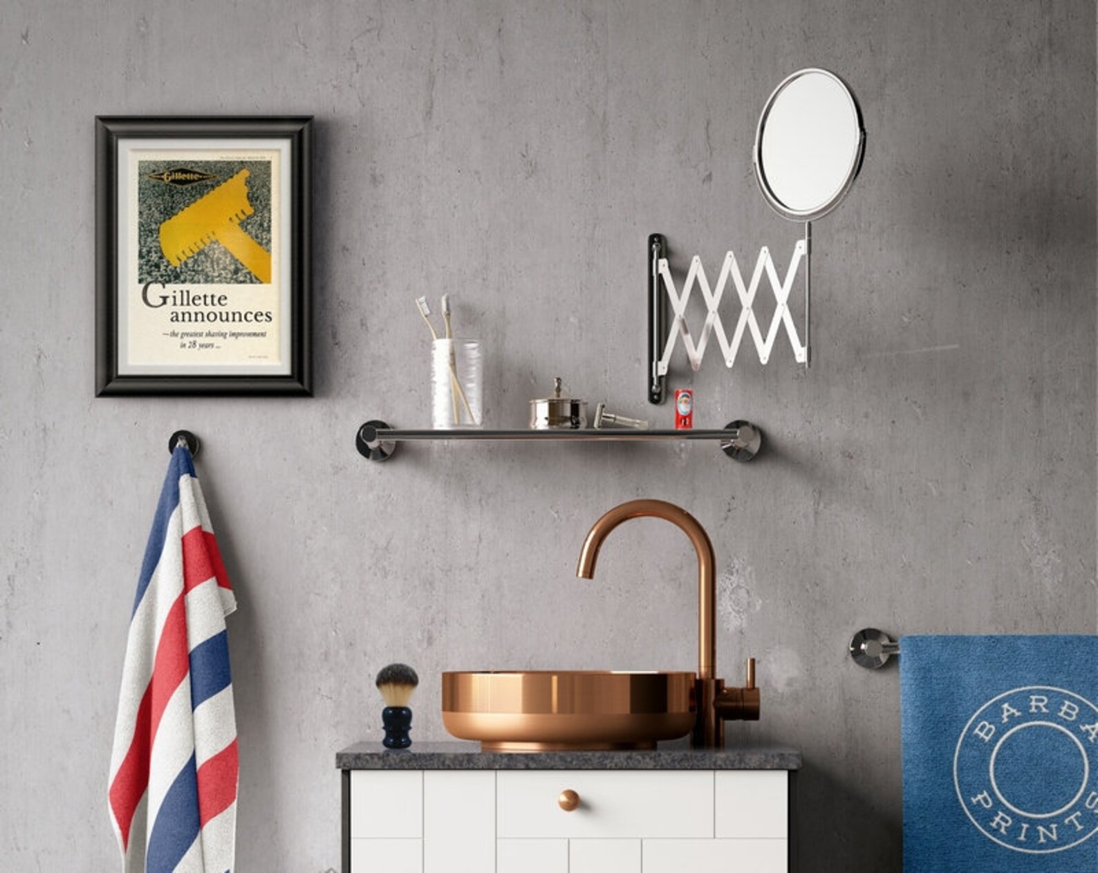 Vintage Gillette New Long Comb Razor Poster Print Remastered | Etsy