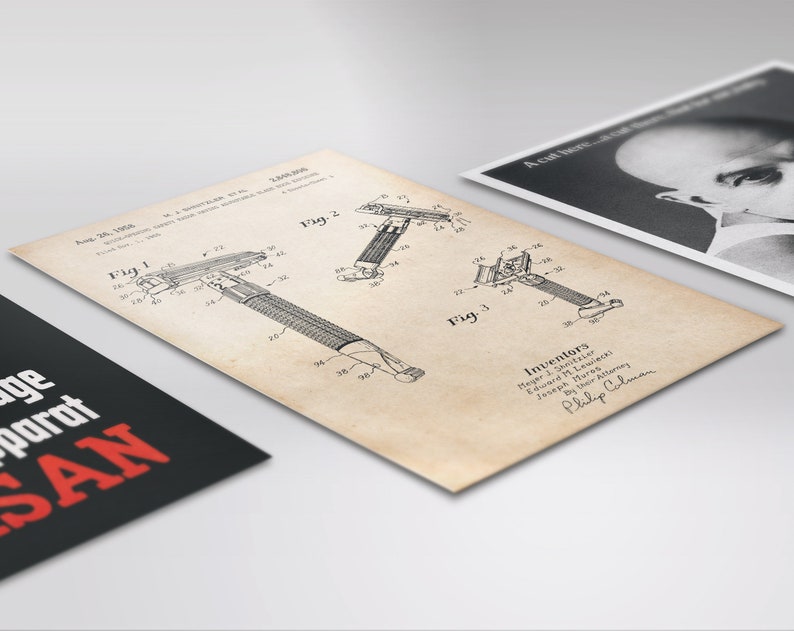 Gillette Toggle Adjustable Safety Razor Patent Print, Remastered and ...