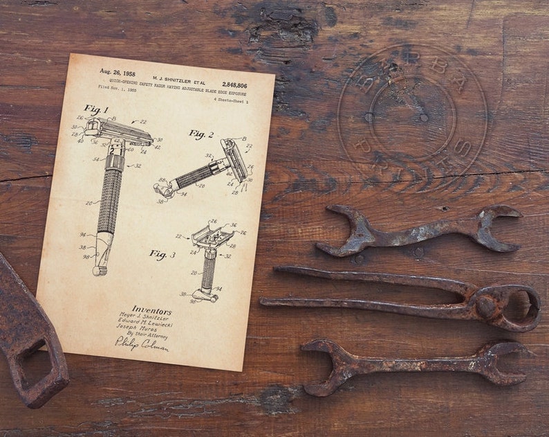 Gillette Toggle Adjustable Safety Razor Patent Print - Etsy