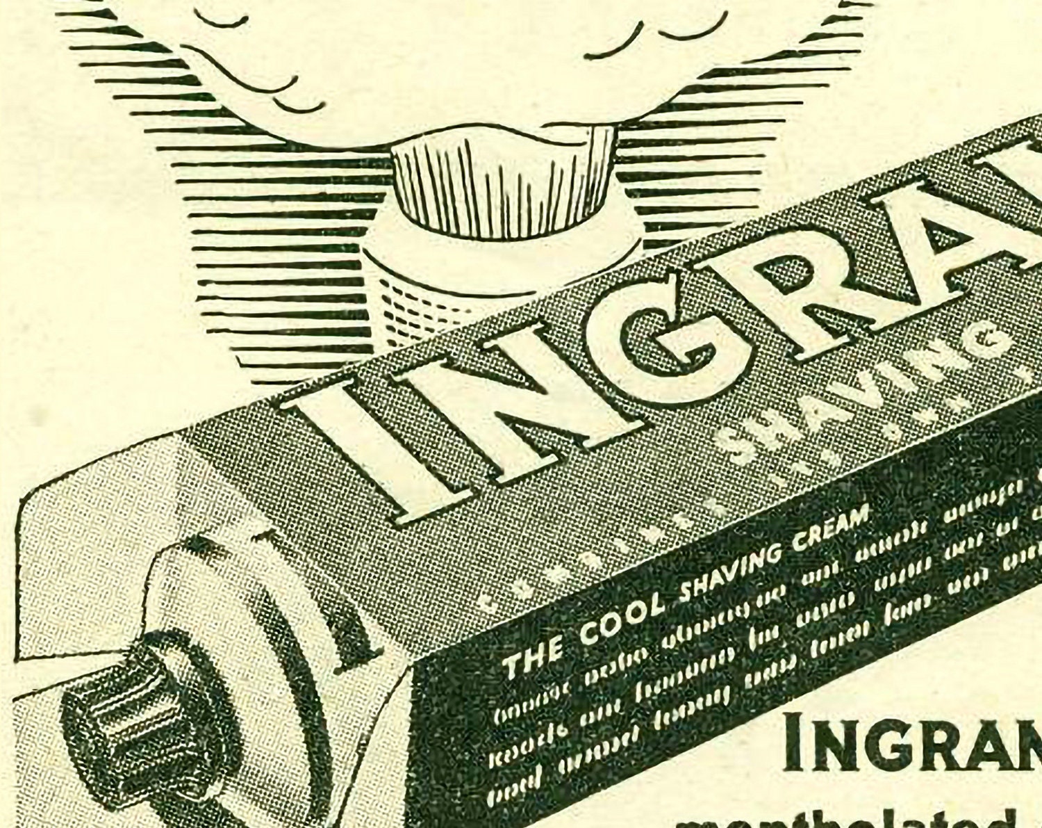 Ingram shaving cream advert poster print remastered barber | Etsy