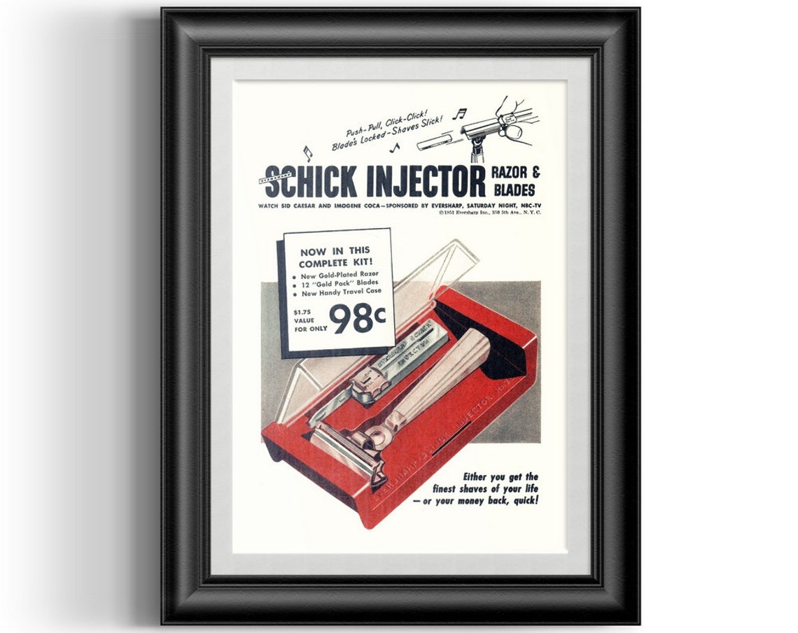 Eversharp Schick Injector G1 Razor Advert Reprint Remastered | Etsy
