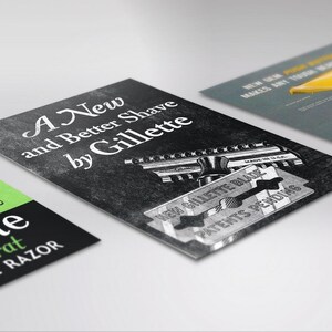 Gillette "new" Long Comb Razor and Blade Poster Print, Remastered and ...