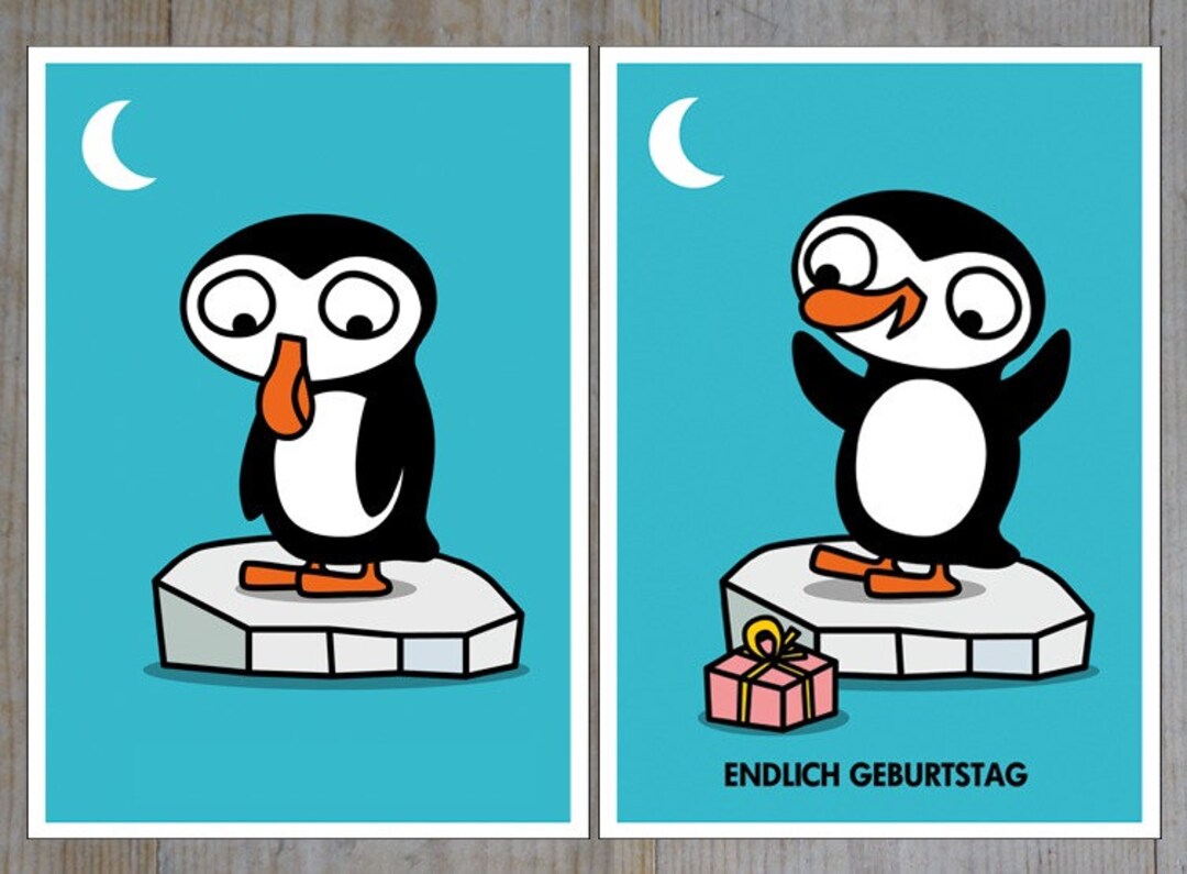 Penguin Wiggle Card - Etsy