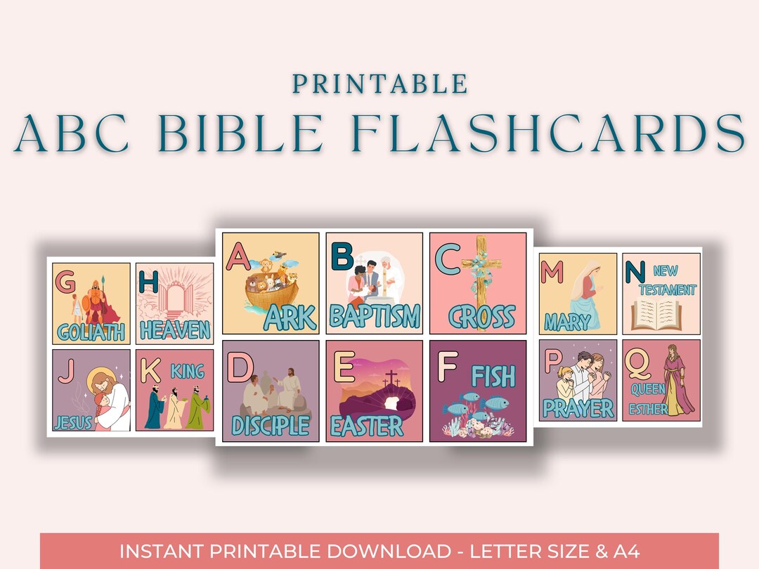 ABC Bible Alphabet Flashcards| Printable Kids Bible Activity ...