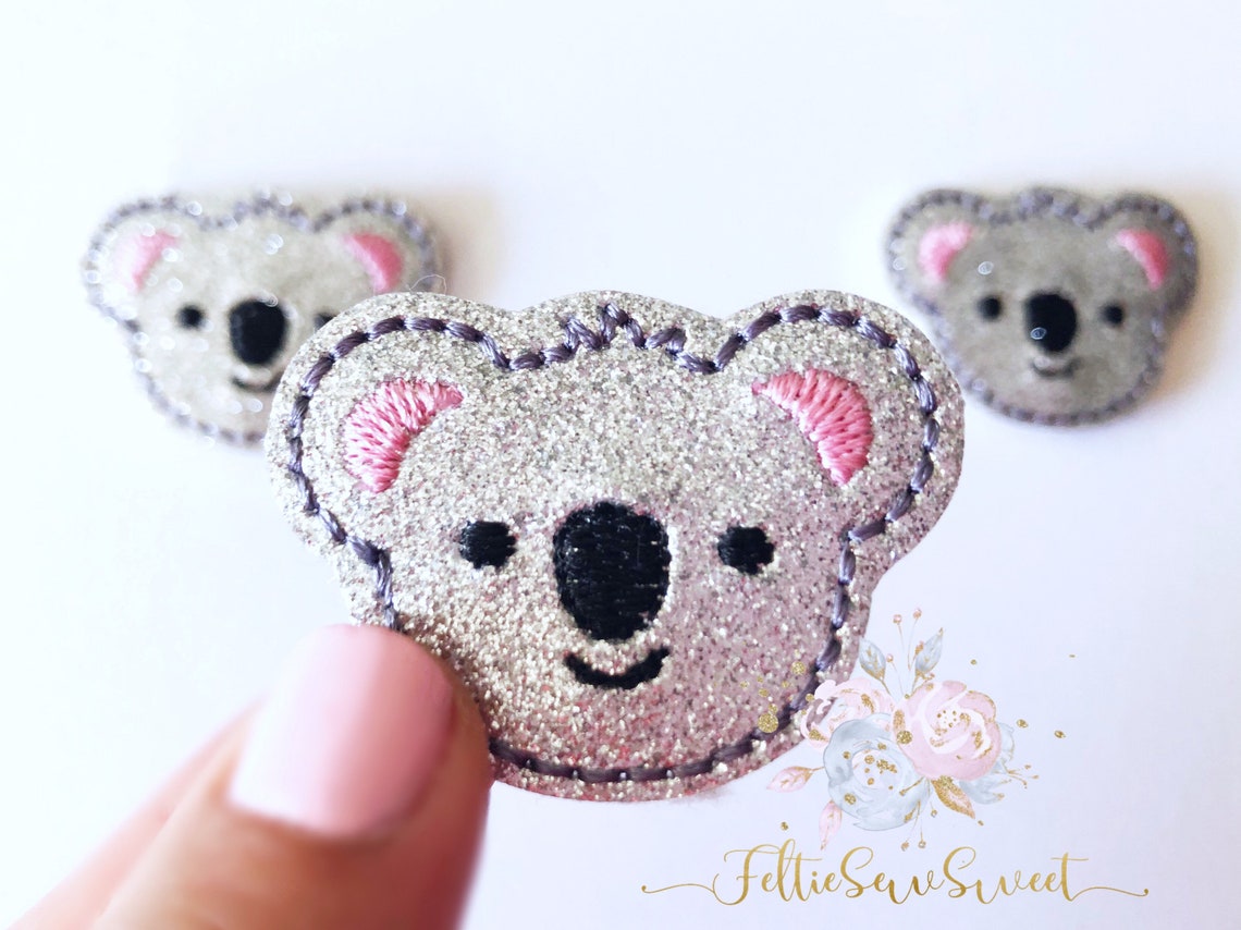 Koala Face Felties, Koala Felties, Animal Felties, Set of 3 - Etsy