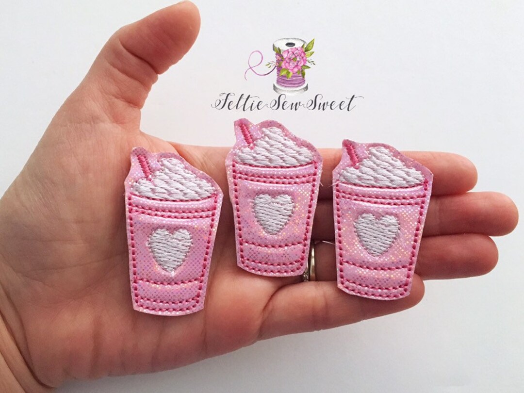 Heart Frappe Feltie, Heart Felties, Drink Feltie, Velentines Feltie ...