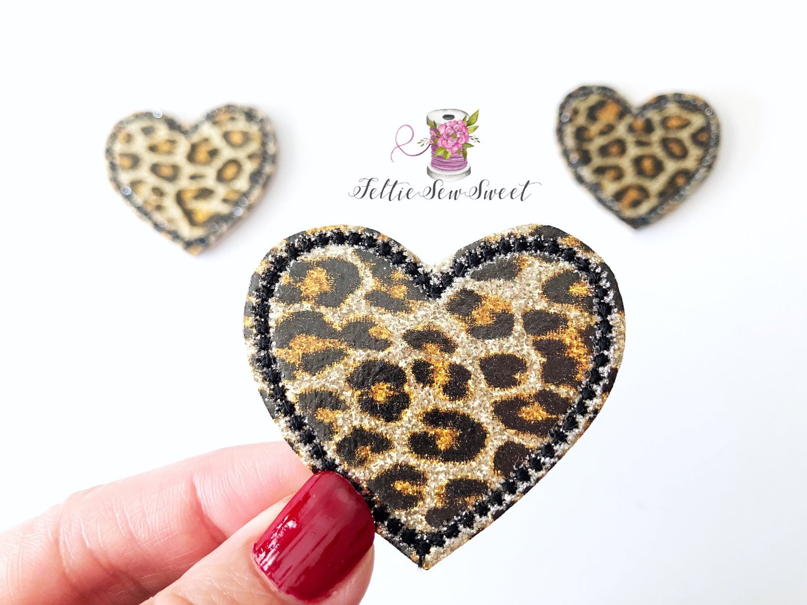 Cheetah Print Heart Felties, Cheetah Heart Felties, Set of 3 - Etsy