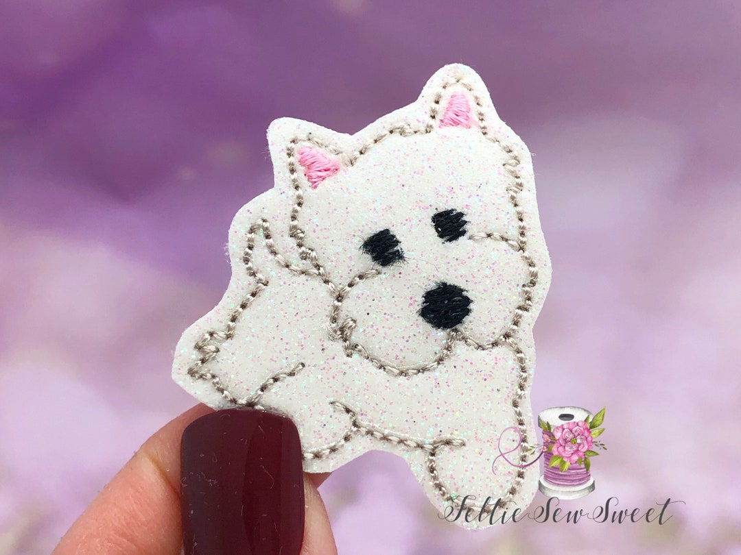 Westie Dog Felties, Dog Felties, Puppy Felties, Bow Centerpiece, Bow ...